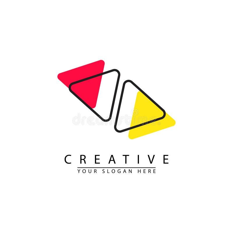 Abstract Video Play Triangle Logo Icon Stock Vector - Illustration of ...