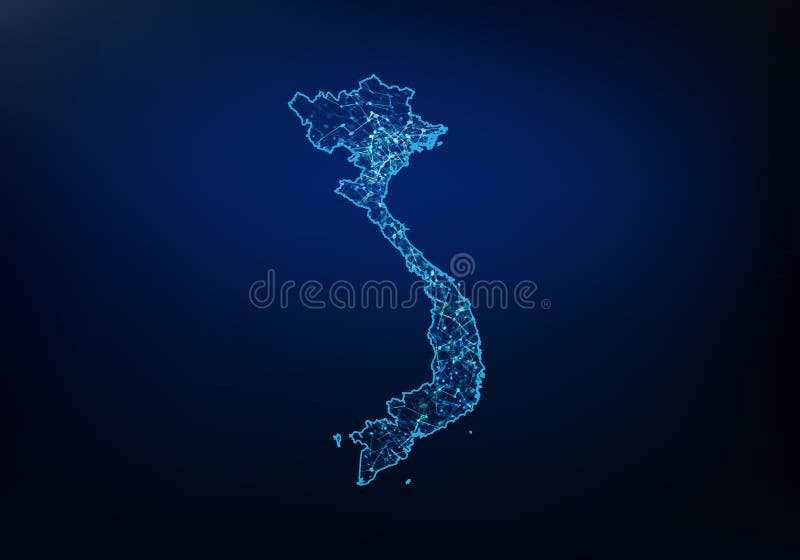 Abstract of Vietnam Map Network, Internet and Global Connection Concept ...