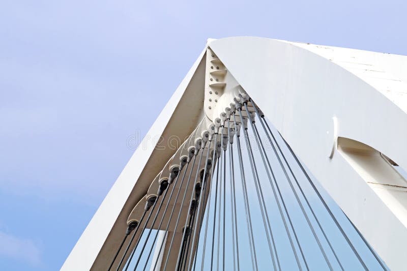 Abstract View of Bridge Support Against a Blue Sky. Stock Photo - Image ...