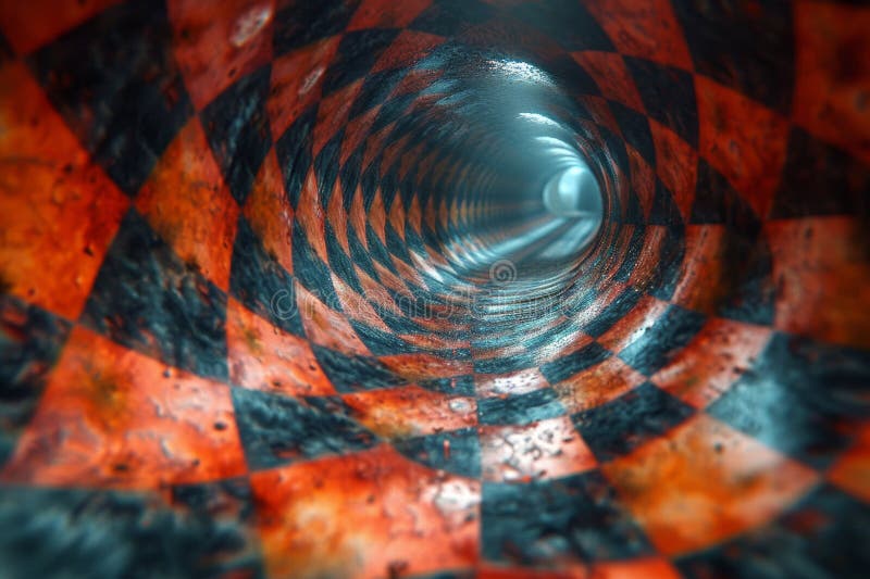 An Abstract View of a Colored Tunnel. 3d Illustration Stock ...