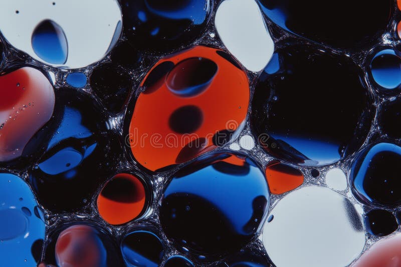 The Abstract View of Colorful Stem Cells Under a Microscope in a ...
