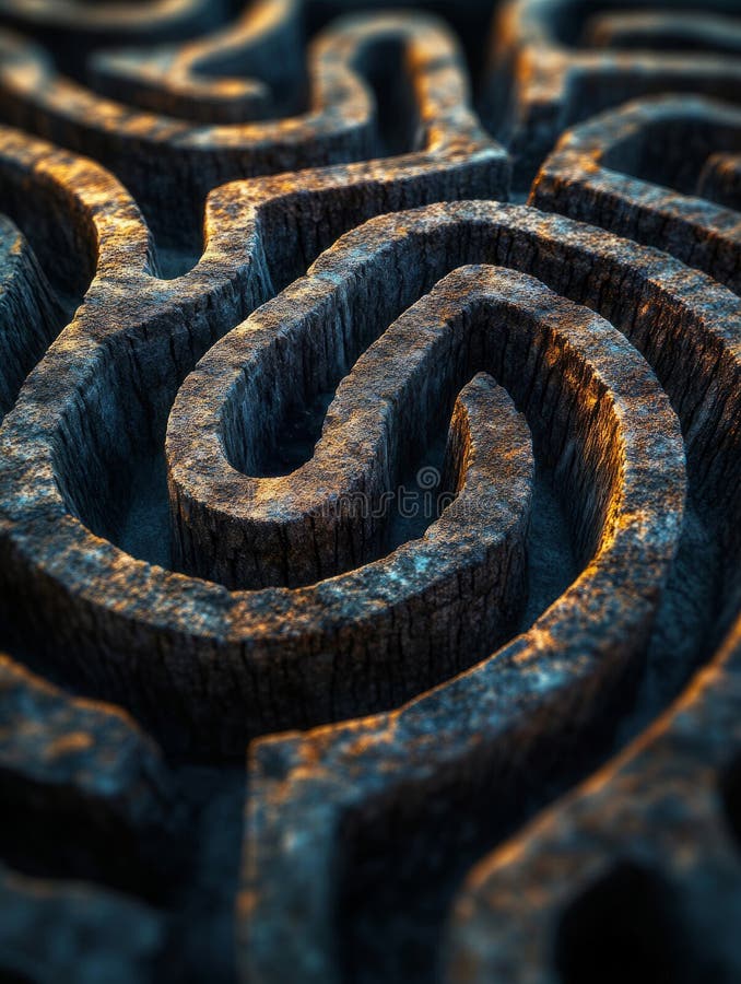 Abstract View of a Complex Labyrinth Structure. Stock Photo - Image of ...