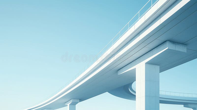 Modern Overpass Under Blue Sky Stock Image - Image of connectivity ...