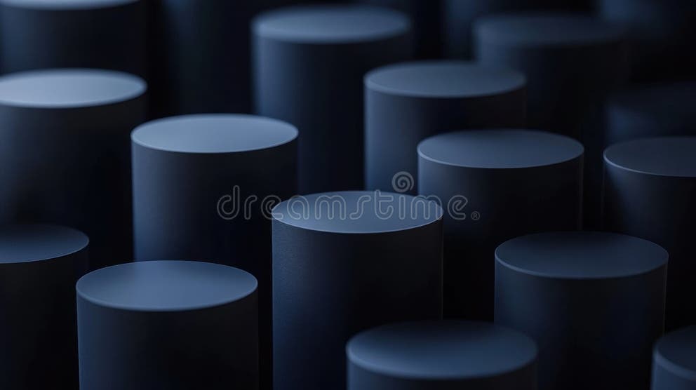 Abstract View of Dark Cylindrical Structures Forming Geometric Patterns ...