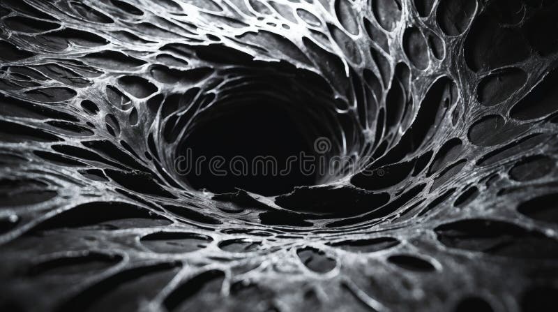 Abstract View into Dark Void. the Structure of Surface Has Organic, Web ...