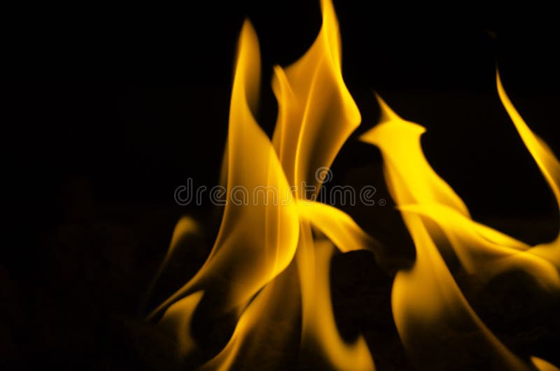 Abstract View of Fire Burning with Yellow Flames Stock Image - Image of ...