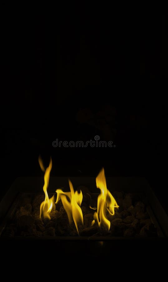 Yellow Flames of Burning Wood on Bonfire Stock Photo - Image of forest ...