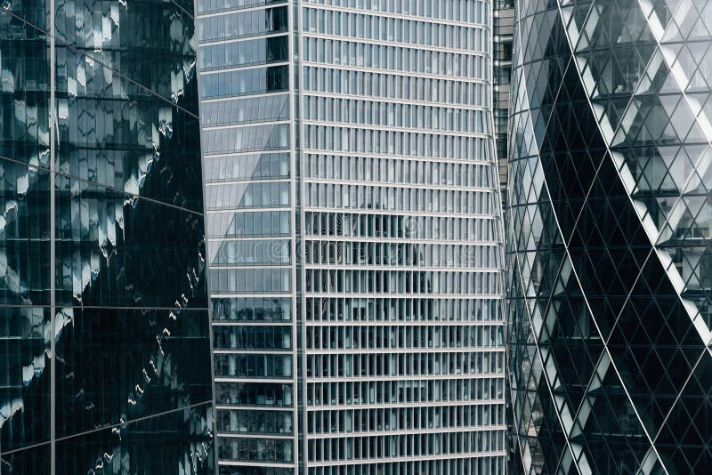 Abstract View of Glass Curtain Wall in Modern Office Buildings with ...
