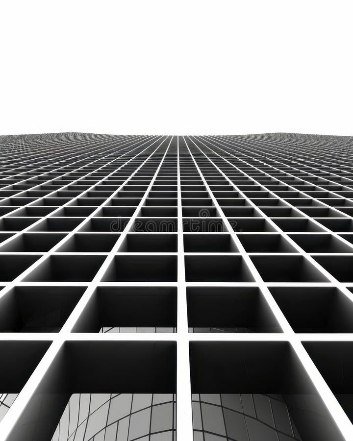Abstract View of Grid Pattern on Modern Skyscraper Facade Stock Image ...