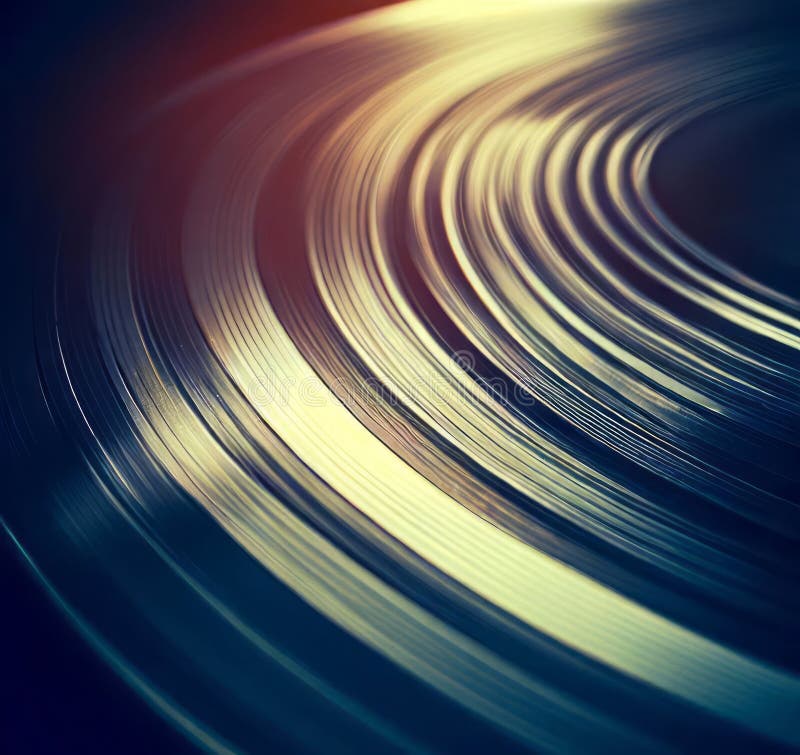 Vinyl Record Grooves in Close-up Stock Illustration - Illustration of ...