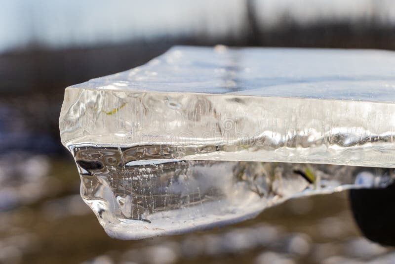 Abstract View, Ice Illuminated by the Setting Sun, Patterns of Frozen ...