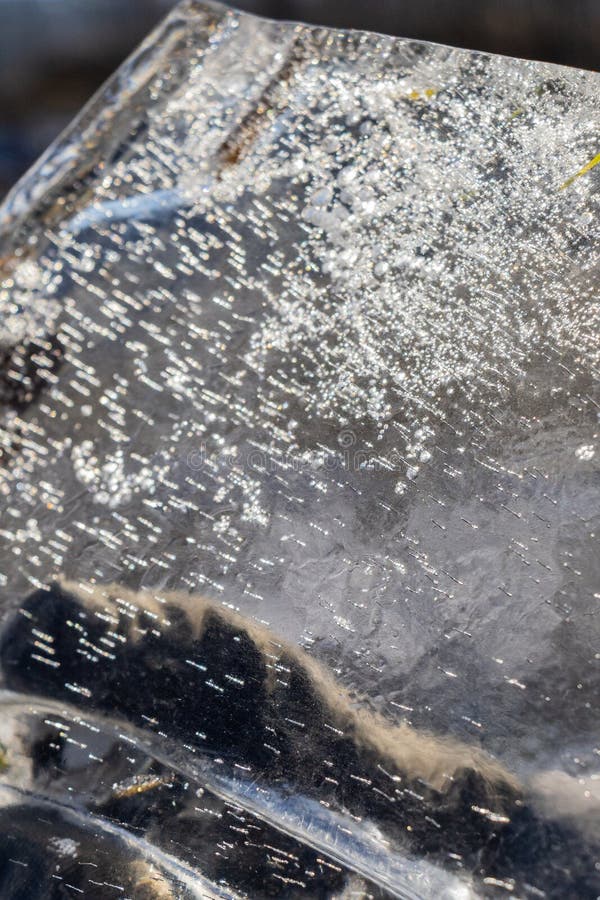 Abstract View, Ice Illuminated by the Setting Sun, Patterns of Frozen ...