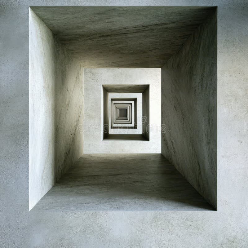 Abstract View of Infinite Geometric Shapes in a Modern Architectural ...