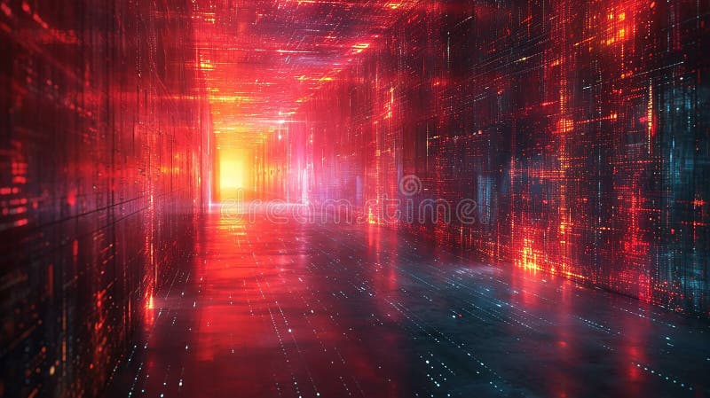 Abstract View of Interior of Digital Internet World Stock Illustration ...