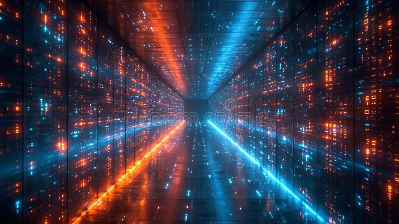 Abstract View of Interior of Digital Internet World Stock Illustration ...