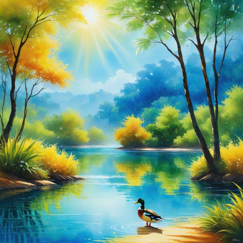 Beautiful Wildlife View Exotic River Generative Ai Stock Photos - Free ...