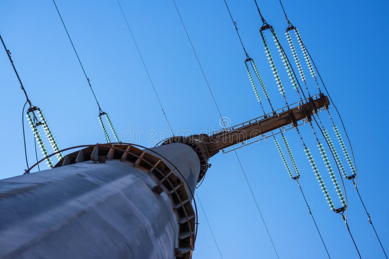 Abstract View of 220 Kilovolt Power Line Pylon Stock Photo - Image of ...