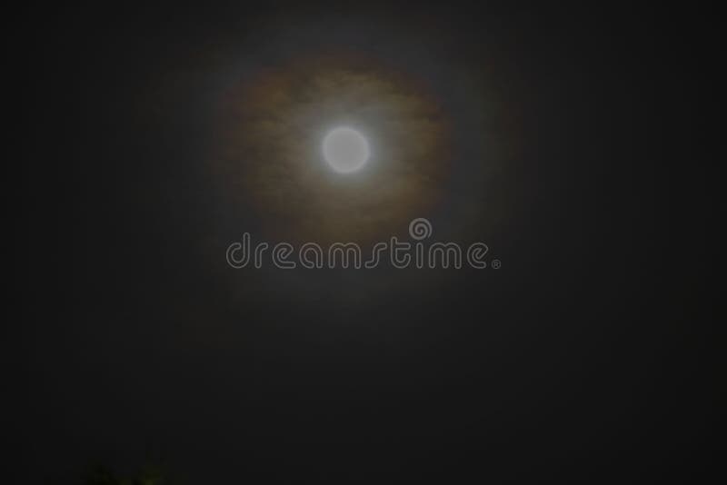 Abstract View of Landscape on Night Sky with Moon. Stock Image - Image ...