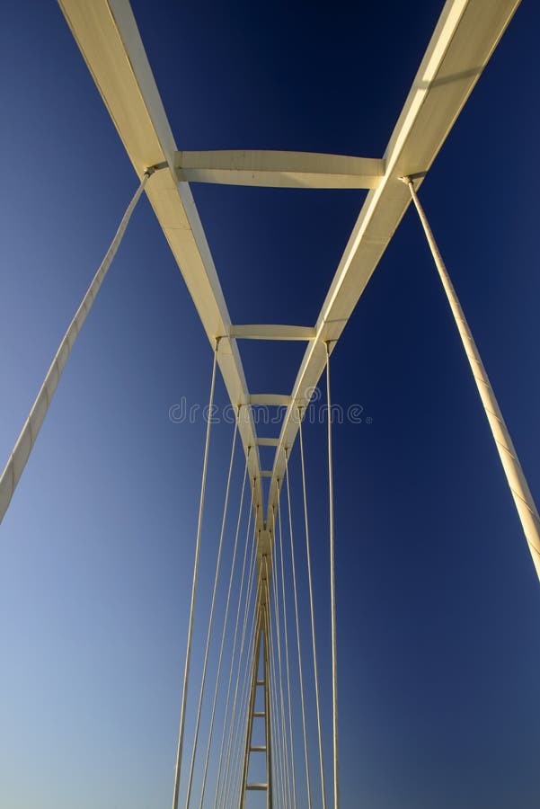 Abstract View of a Large Suspension Bridge Stock Photo - Image of ...