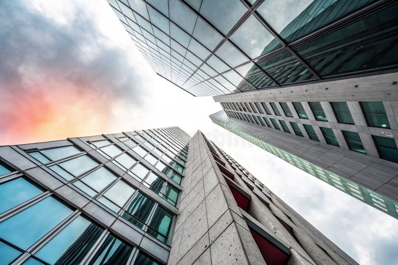 Abstract View Looking Up at Modern Building Stock Illustration ...