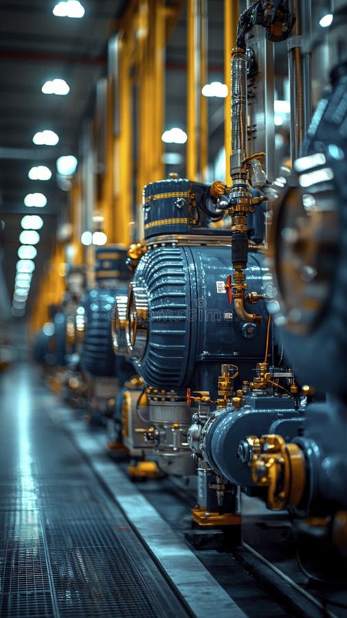 Abstract View of Machinery Components in Factory Stock Illustration ...