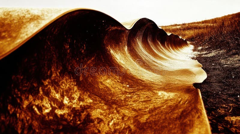 Abstract Golden Wave, Swirling Sandscape in Sepia Tones Stock ...