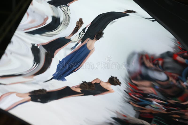 Abstract View on the Mirror of the Fashion Model Editorial Image ...