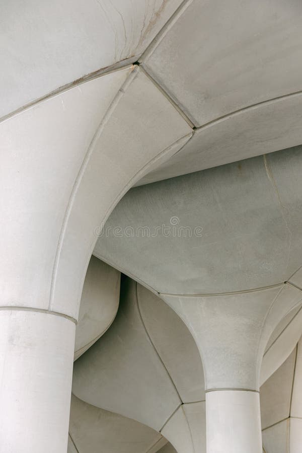 Abstract View of Modern Architectural Pillars Under an Elevated ...