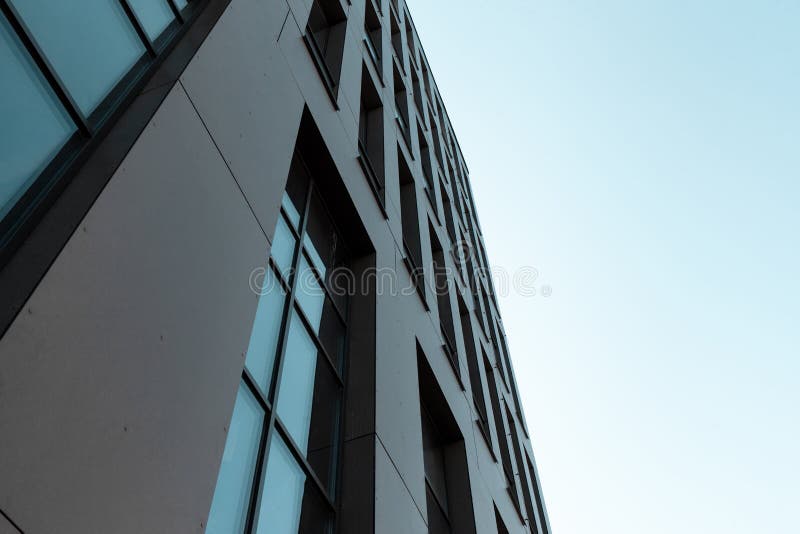 Windows and Other Facade Elements of a Large Building. Perspective of a ...