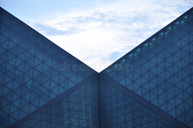 Abstract View of Modern Glass Architecture with Triangular Design Stock ...