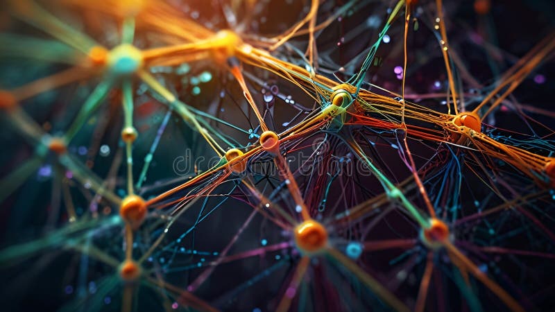 Neural Network Dynamics Visualized With Interconnecting Nodes Synaptic Patterns And