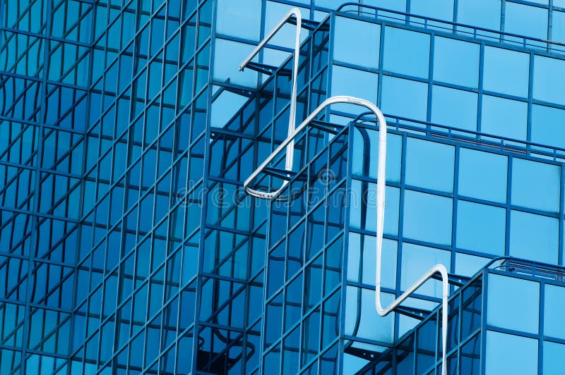 Abstract View of Office Block Windows with Blue Tinted Glass Stock ...