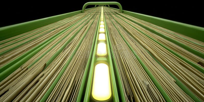 Abstract View of Organized File Folders in Storage with Illuminated Bar ...