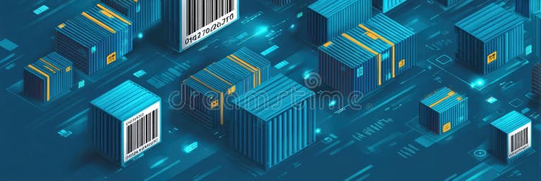 Isometric Cargo Containers with Barcodes in a Digital Setting ...