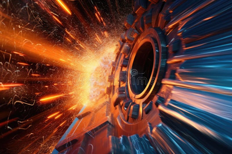 Abstract View of Particles Colliding Inside the Accelerator Stock ...