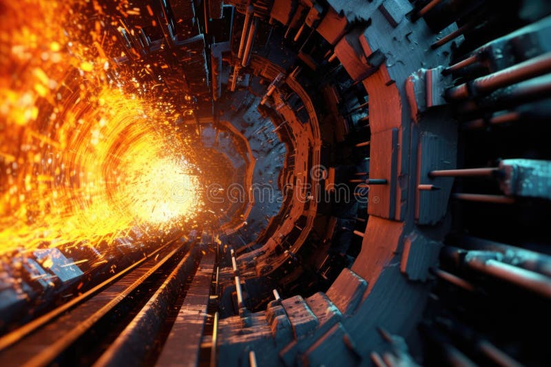 Abstract View of Particles Colliding Inside the Accelerator Stock ...