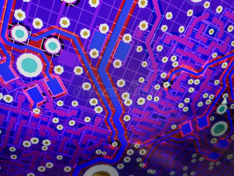 Abstract View of PCB Design from Computer Screen Stock Image - Image of ...