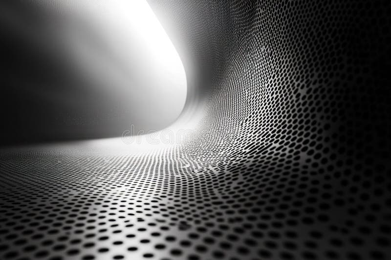 Abstract View of a Perforated Metal Surface Illuminated by Soft ...