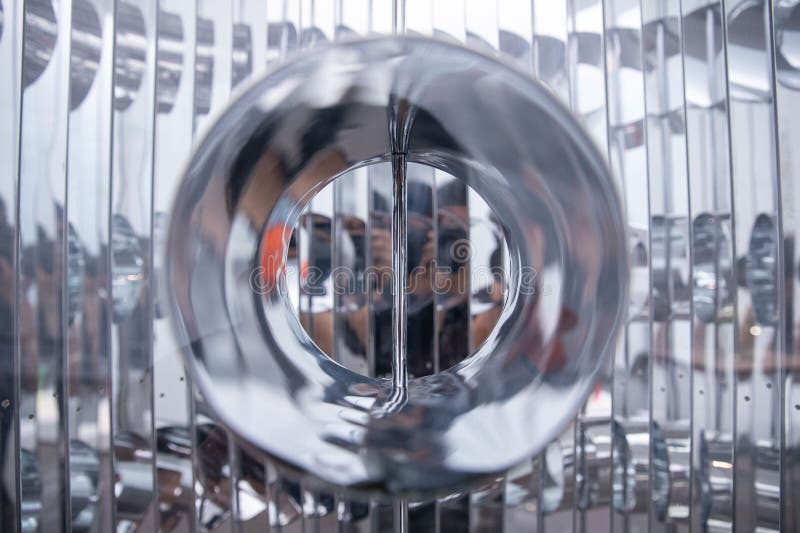 Abstract View through a Reflective Metallic Sculpture. Stock Image ...