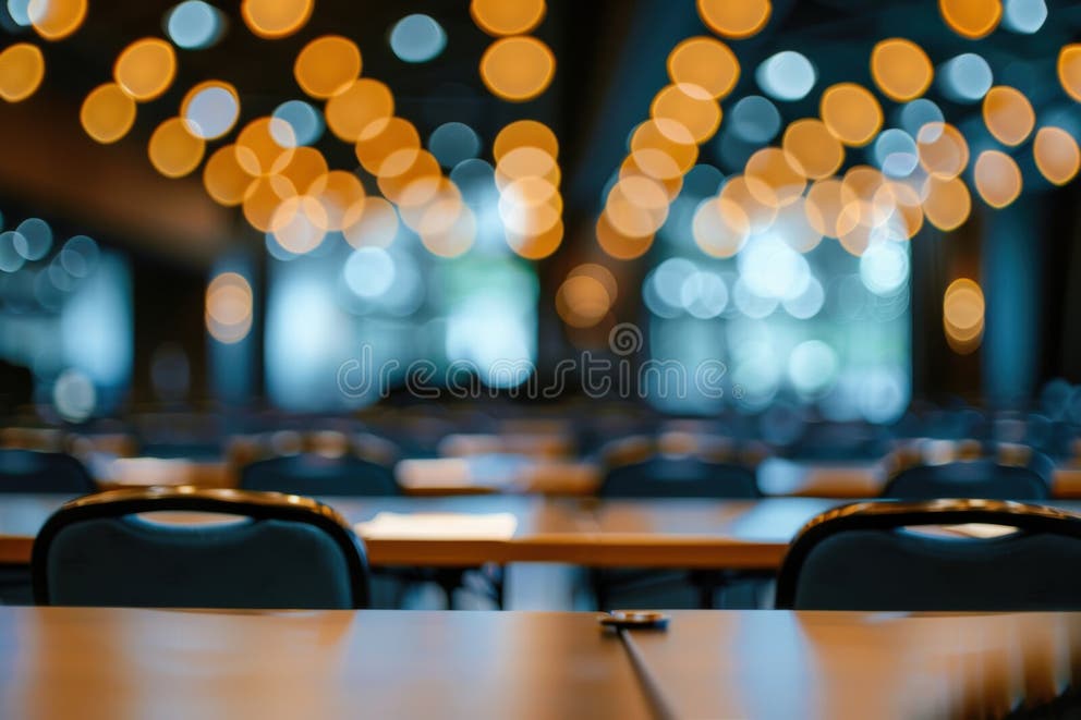 Abstract View of Rows of Seating in a Modern Conference Hall with Soft ...