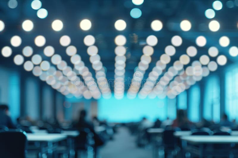 Abstract View of Rows of Seating in a Modern Conference Hall with Soft ...
