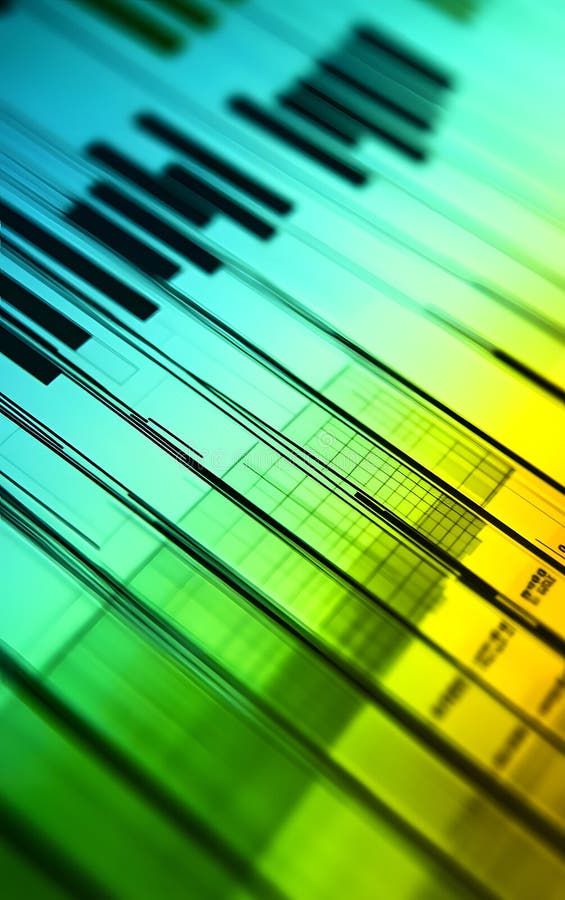 Abstract View of Sound Waves Represented by Colorful Graphs, Showcasing ...