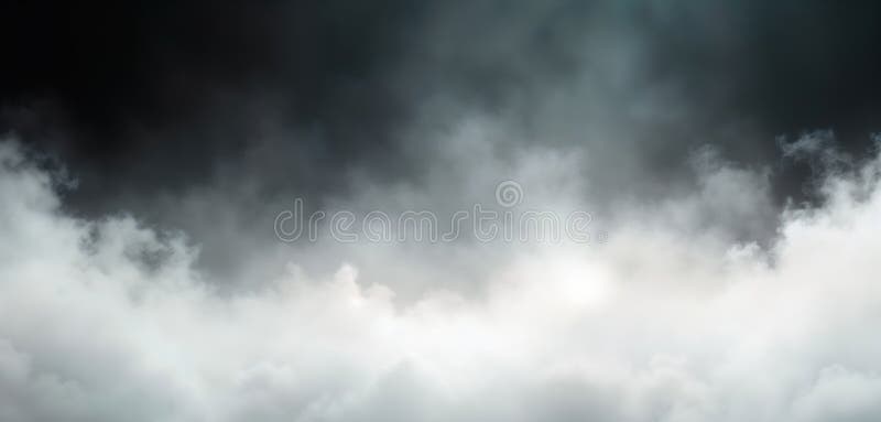 Abstract View of Swirling Fog or Smoke. White Clouds Layered Over Dark ...