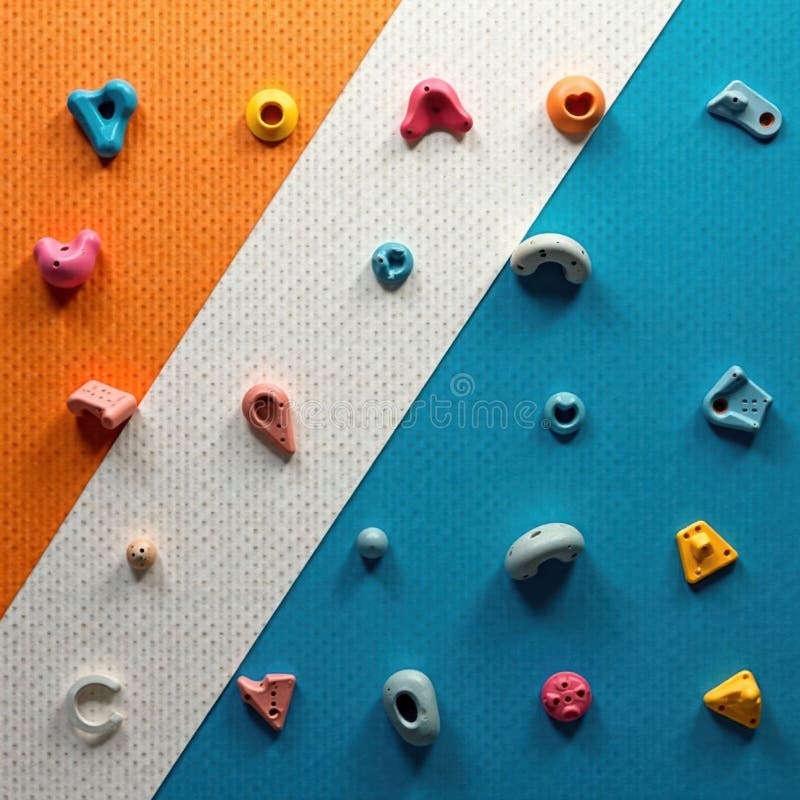 Abstract View of Various Climbing Holds Ascending a Wall , Vertical ...