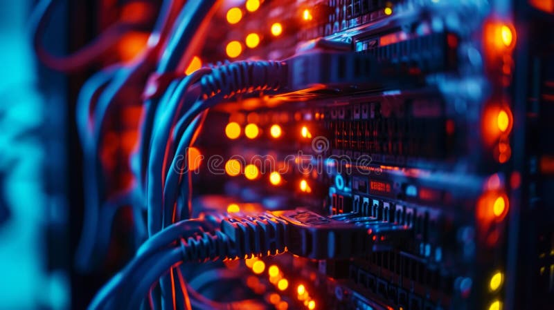 Abstract View of Various it Data Cables Inside a Computer Conveying ...