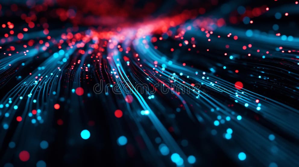 Abstract View of Various it Data Cables Inside a Computer Conveying ...