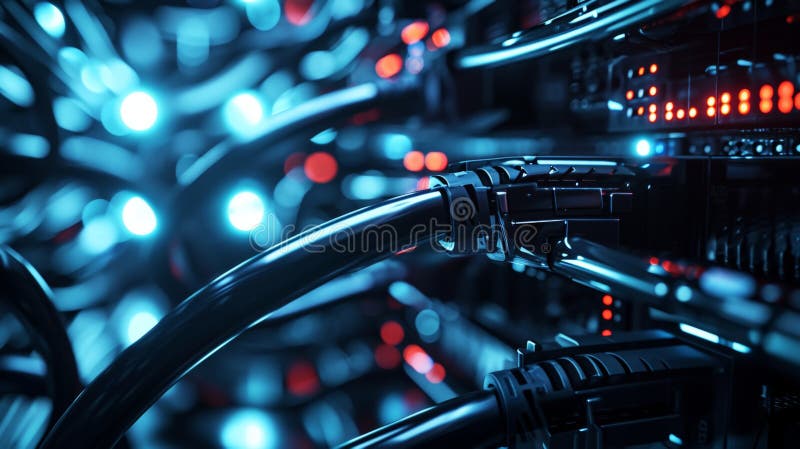 Abstract View of Various it Data Cables Inside a Computer Conveying ...