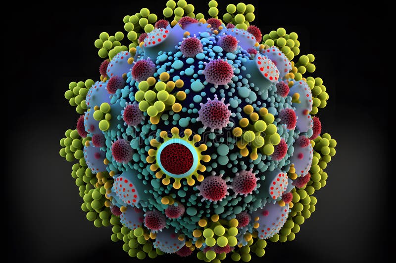 Abstract View of Virus of Indluenza or Covid 19 Novel Coronavirus ...