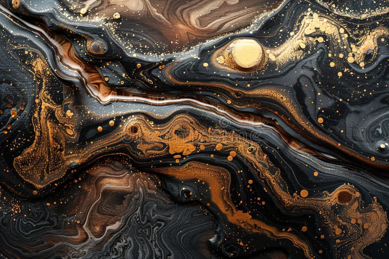 Abstract Vintage Alder Wood Gold Ink Texture Background with Generative ...