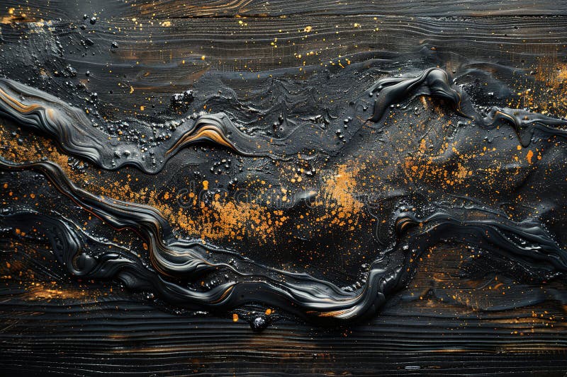 Abstract Vintage Alder Wood Gold Ink Texture Background with Generative ...